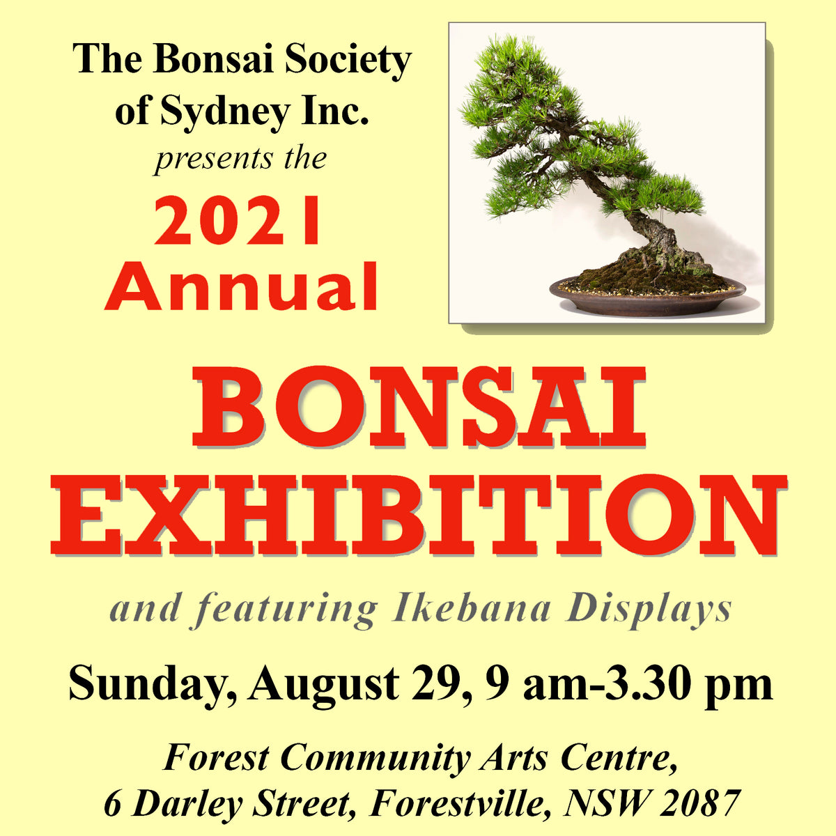 Bonsai Society of Sydney Presents the 2021 Annual Bonsai Exhibition ...